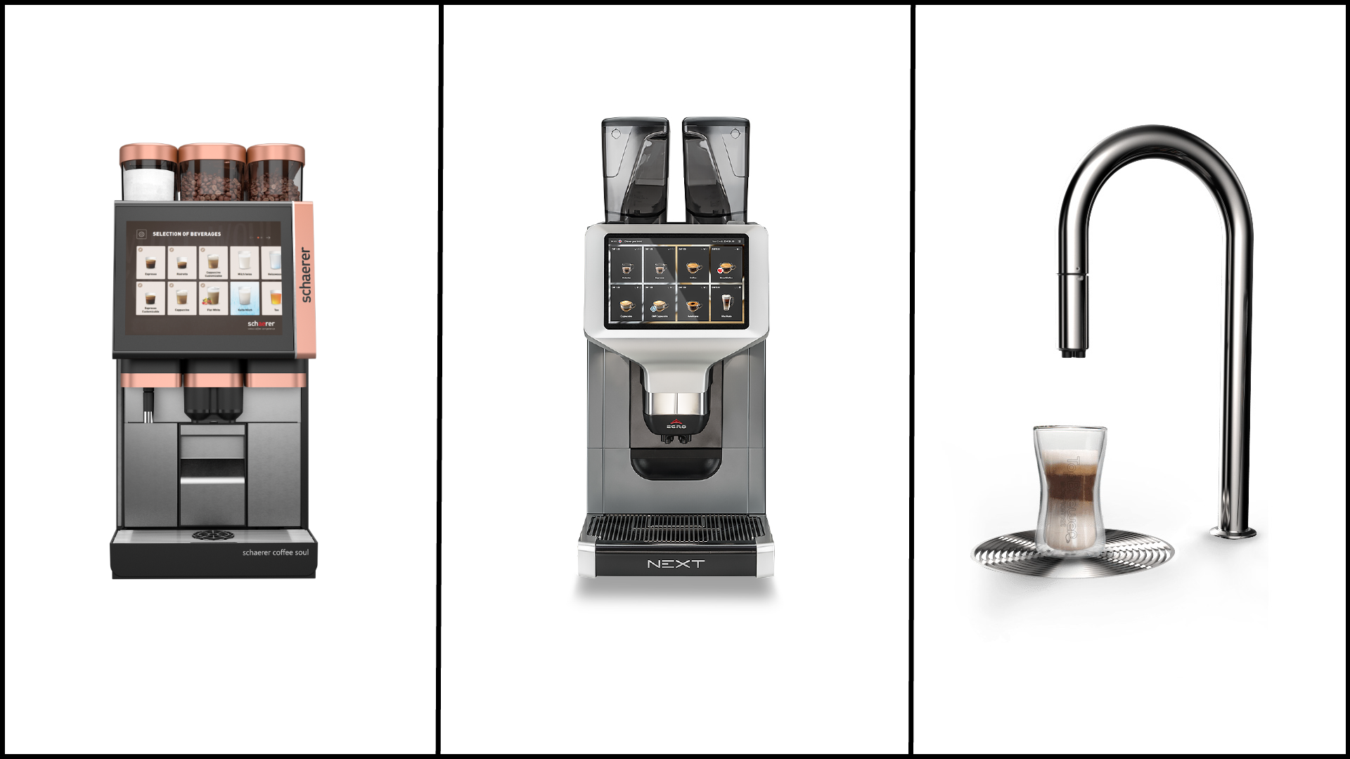 Schaerer Soul 12 vs Egro NEXT vs TopBrewer Pro comparison